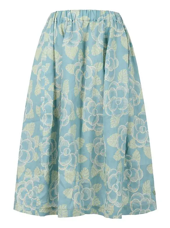 Marni Printed Elasticated Waist Woven Midi Skirt - Bav15