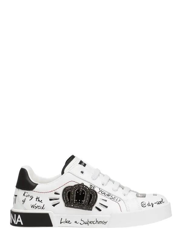 Dolce & Gabbana Printed Calfskin Portofino Light Low-top Sneakers - Multicolor