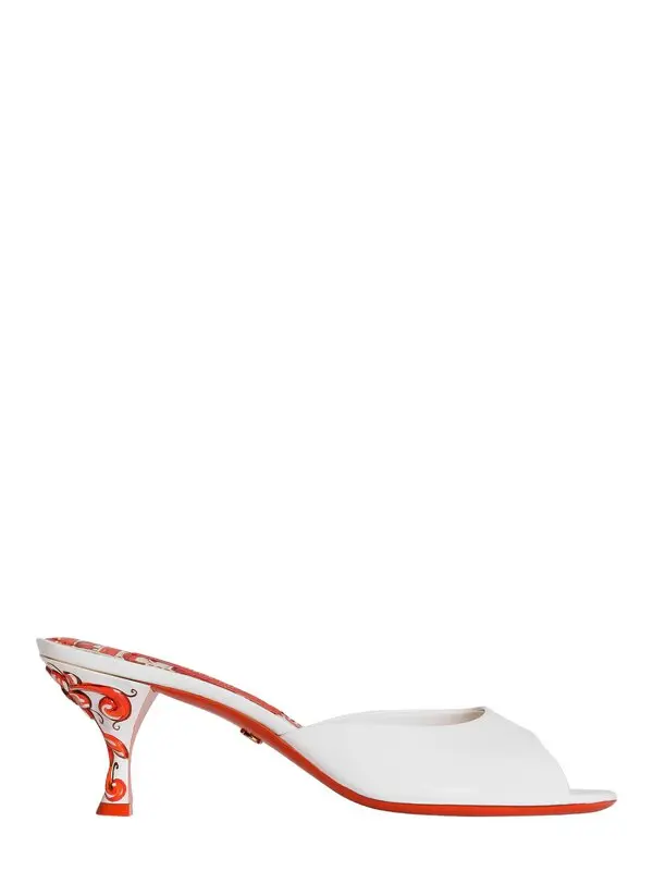 Dolce & Gabbana Raffia And Canvas Mules - White
