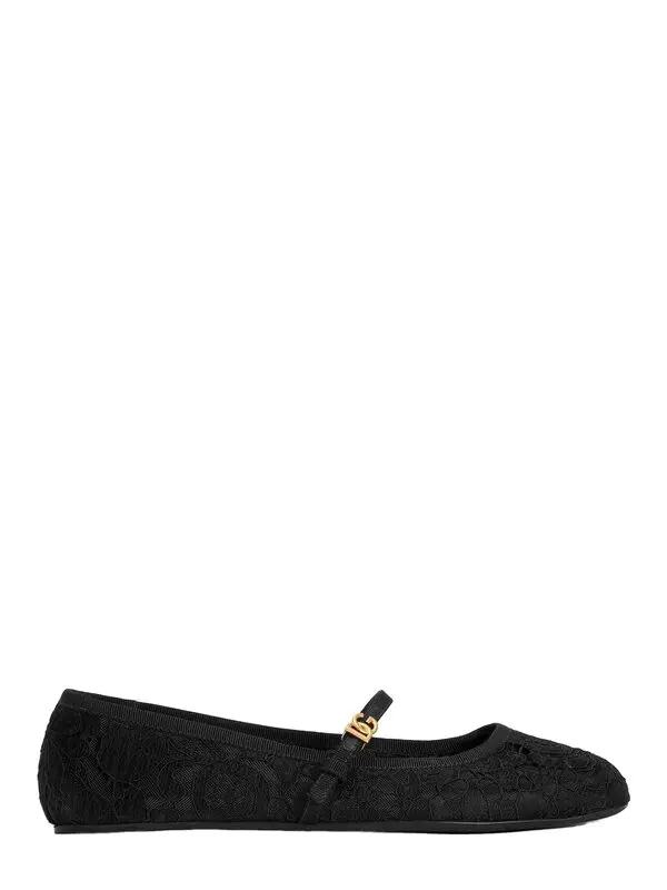 Dolce & Gabbana Lace Ballerina Flats - Black