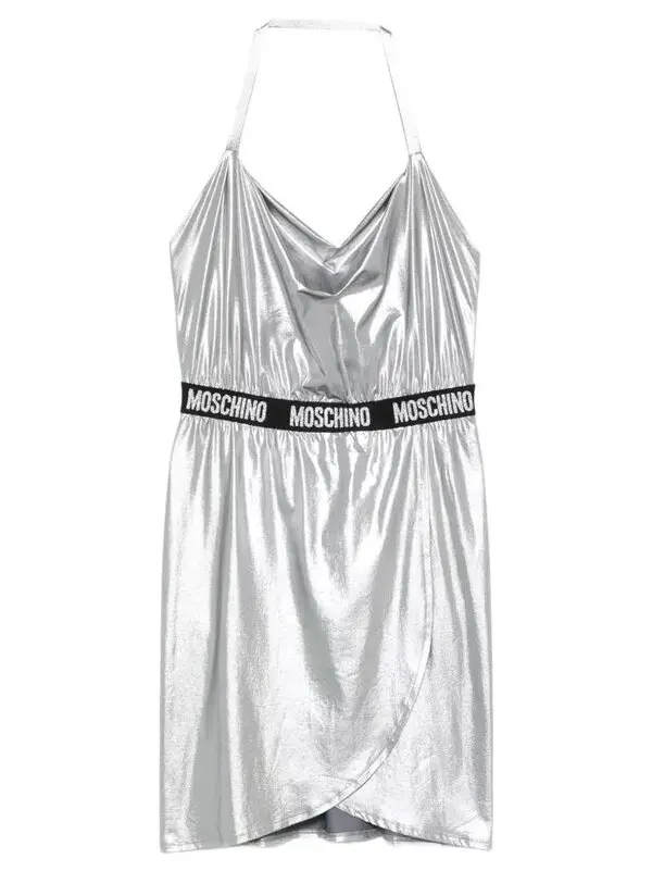 Moschino Waistband Wrap Dress - Silver