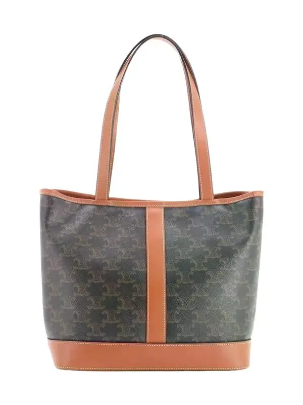 Celine Cabas Tote Triomphe Coated Canvas Small Shoulder Bag - Brown