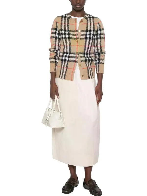 Burberry Check Pattern Button-up Cardigan - Neutrals