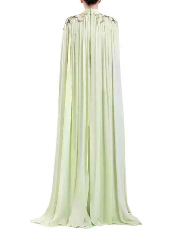 SAIID KOBEISY Flowy Embroidered Maxi Dress - Green