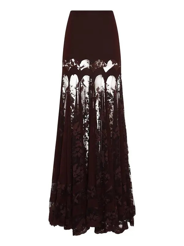 Zimmermann Valiant Panelled Silk Maxi Skirt - Brown