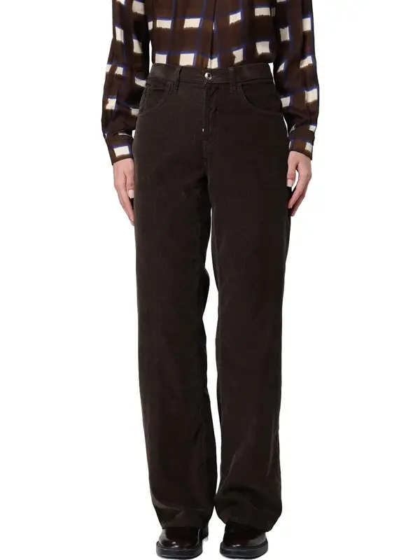 DONDUP High-waisted Slim Fit Corduroy Trousers - Brown