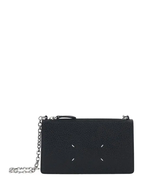 MAISON MARGIELA Mini Leather Crossbody Bag With Four Stitches - Black