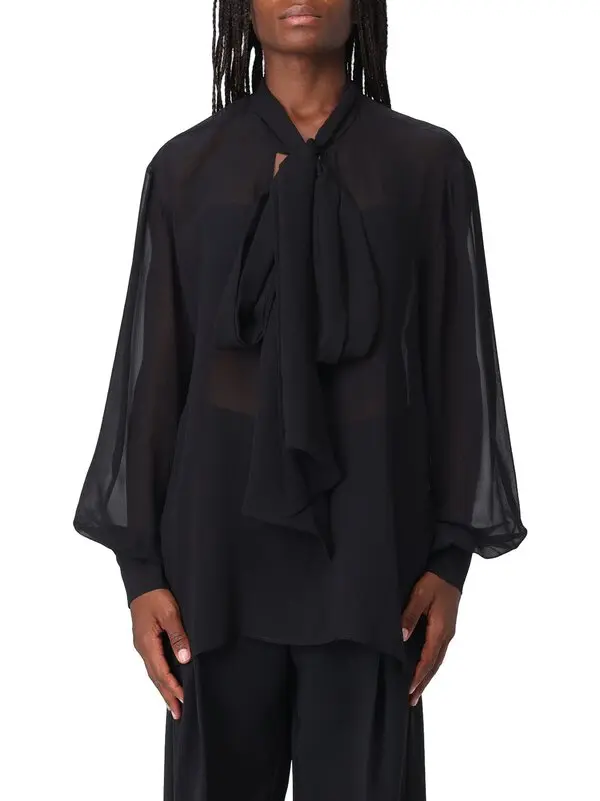 COLLINI MILANO 1937 Shirt With Pussy Bow Detail - Black