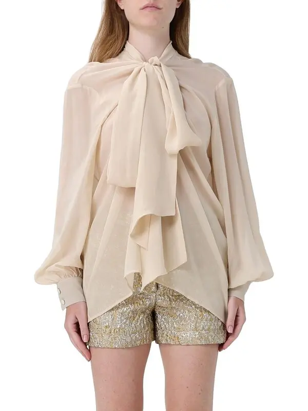 COLLINI MILANO 1937 Silk Pussy Bow Blouse - Ivory