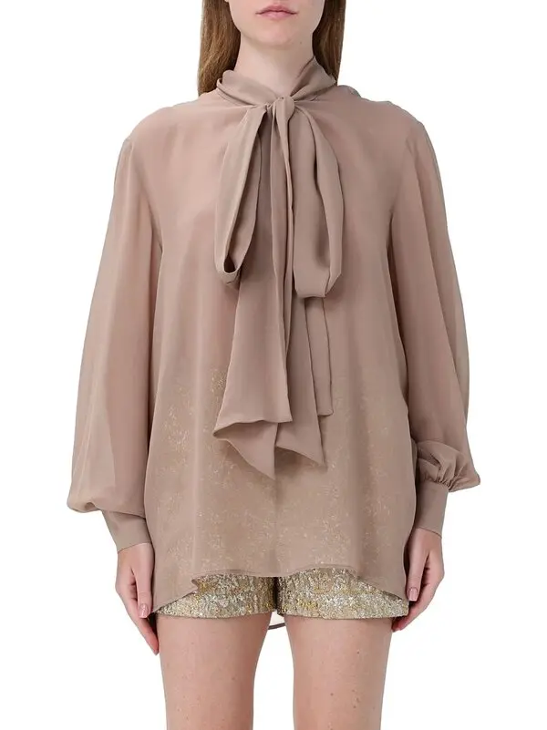COLLINI MILANO 1937 Shirt With Pussy Bow Detail - Sand