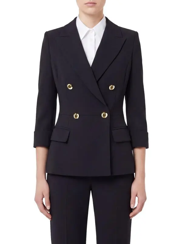 Elisabetta Franchi Double Breasted Blazer - Black