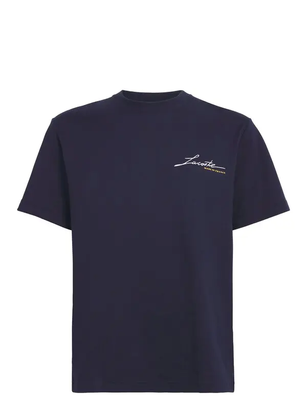 Lacoste French Made Signature Embroidery T-shirt - Navy