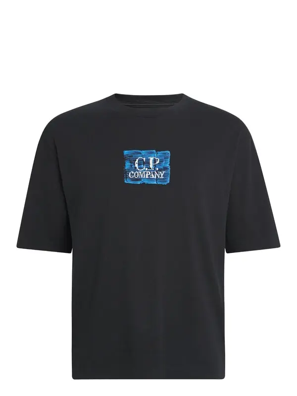C.P. COMPANY Cotton Logo T-shirt - Black