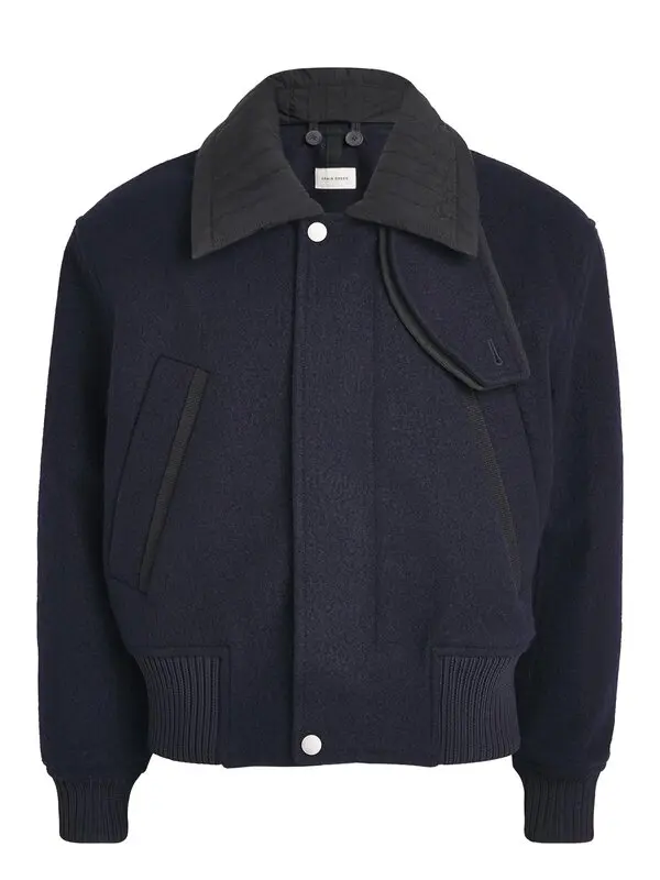 CRAIG GREEN Heavyweight Wool Flight Jacket - Navy