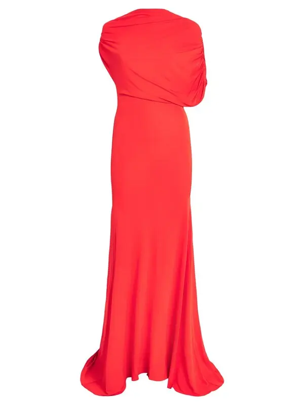 Alex Perry Jersey Draped Gown - Red
