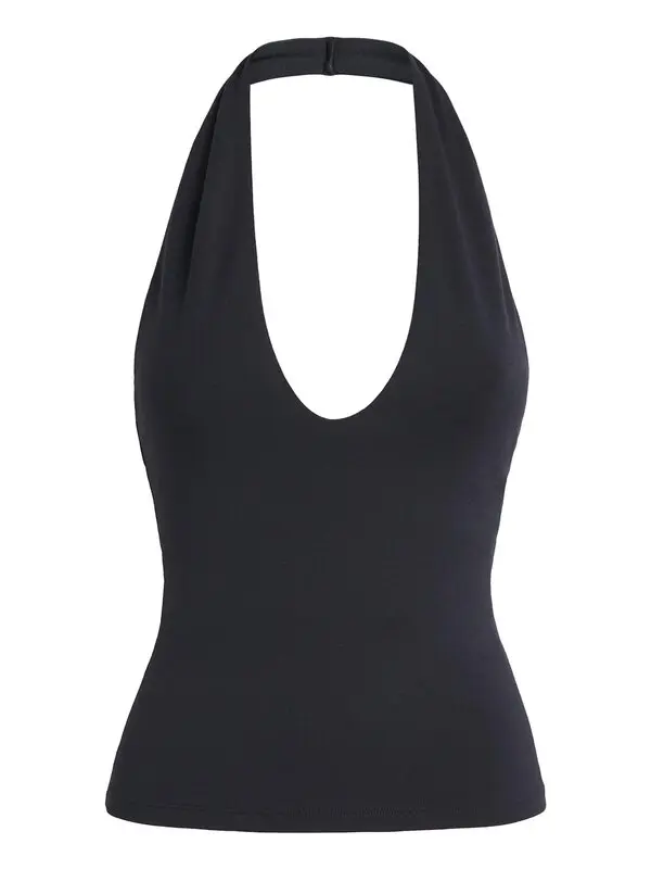 SKIMS Smooth Layers Halter Top - Black
