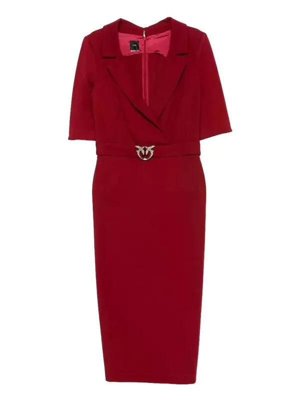 Pinko Love Birds Belted Dress - Red