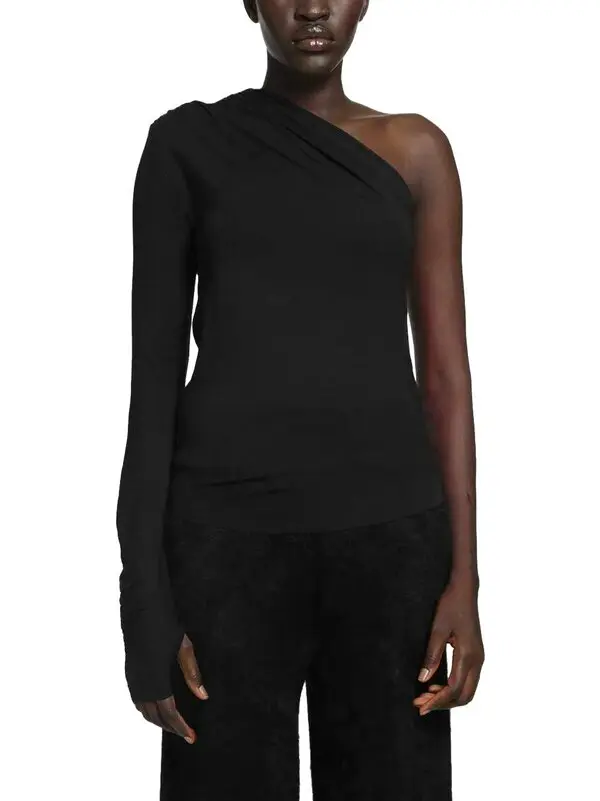 THOM KROM One-shoulder Thumb-slot Top - Black