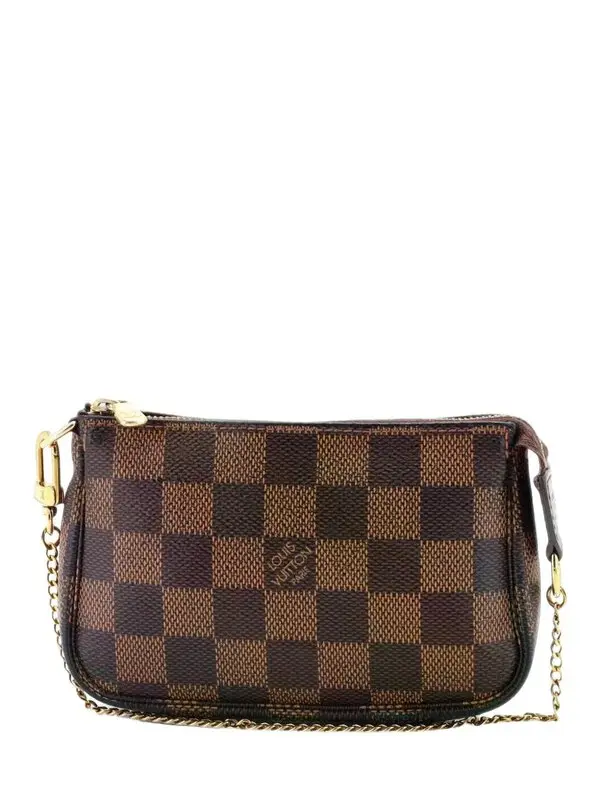 LOUIS VUITTON Pochette Accessoires Damier Mini Clutch Bag - Brown