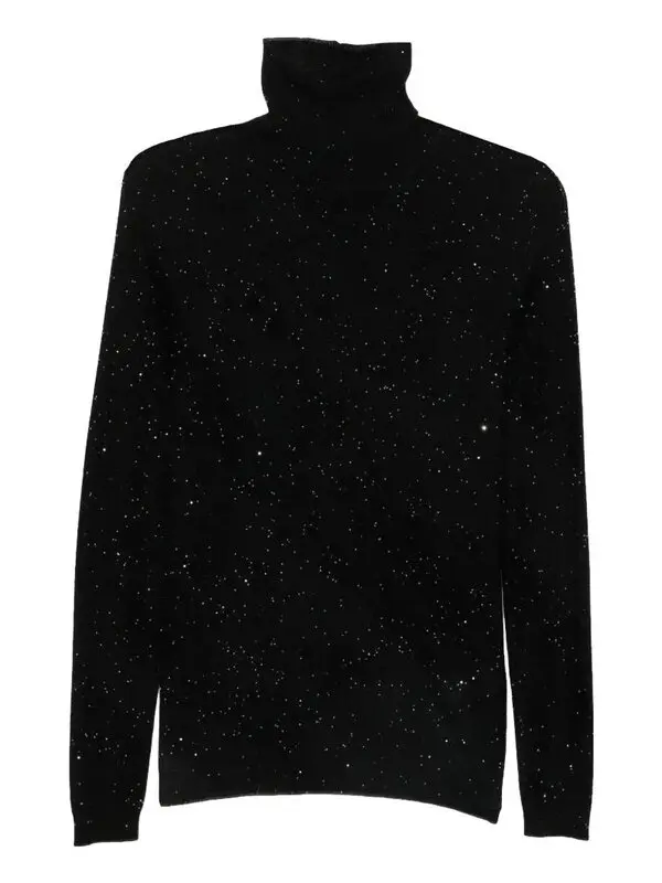 Fabiana Filippi Sequin Embellished Turtleneck Sweater - Black