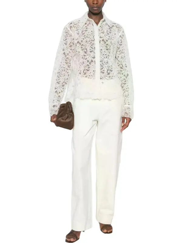 Ermanno Scervino Lace Overlay Shirt - Neutrals