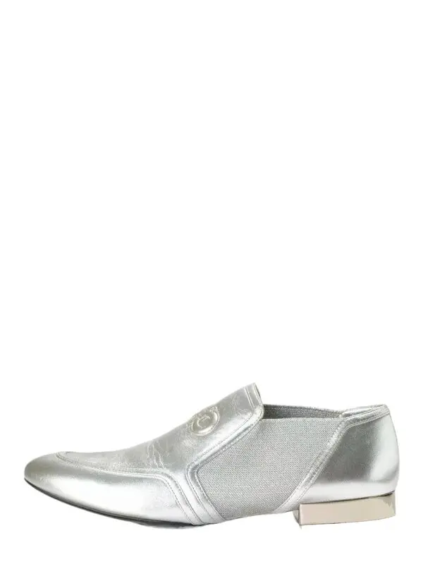 FERRAGAMO Jayda S Gancini-embossed Loafers - Silver