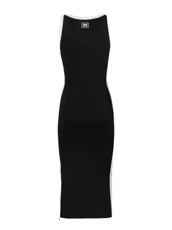 Elisabetta Franchi Contrast-panel Sleeveless Dress - Black
