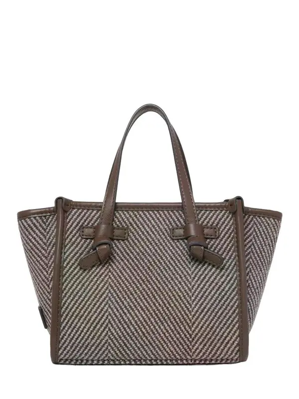 MARCELLA CLUB Small Herringbone-weave Tote Bag - Brown