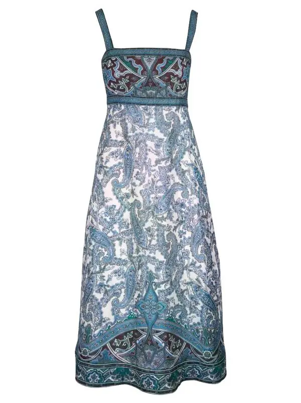 Veronica Beard Paisley-print Sleeveless Midi Dress - Neutrals