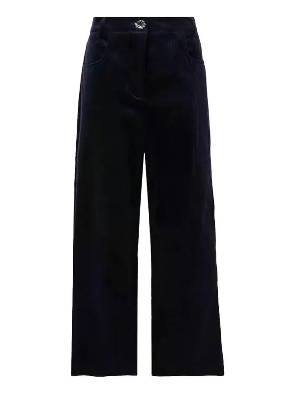 VIOLANTE NESSI Corduroy Wide-leg Trousers - Blue