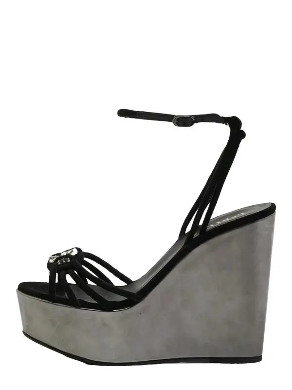 LE SILLA Embellished Wedge Sandals - Black