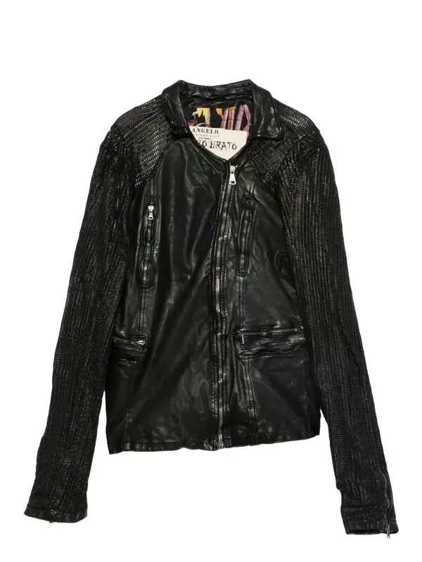 A.N.G.E.L.O. VINTAGE CULT 2000s Perforated Leather Jacket - Black