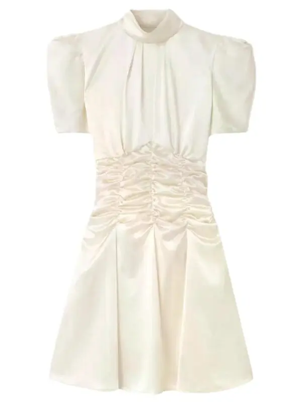 VIOLANTE NESSI Balthus Ruched Mini Dress - Neutrals
