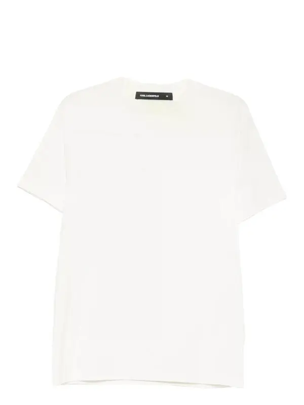Karl Lagerfeld Logo-embroidered Crew-neck T-shirt - Neutrals