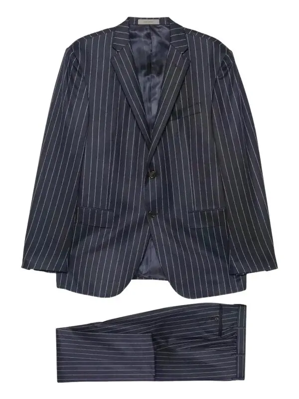 Corneliani Pinstripe-pattern Single-breasted Suit - Blue
