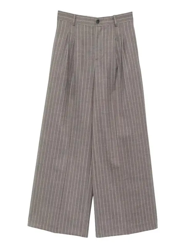P.a.r.o.s.h Pinstripe-pattern Pleated Trousers - Grey