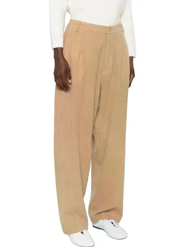 DARKPARK Phebe Pleated Wool Trousers - Neutrals