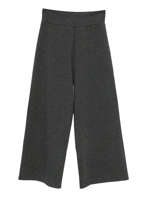 NIU Houndstooth Pattern Wide-leg Trousers - Grey
