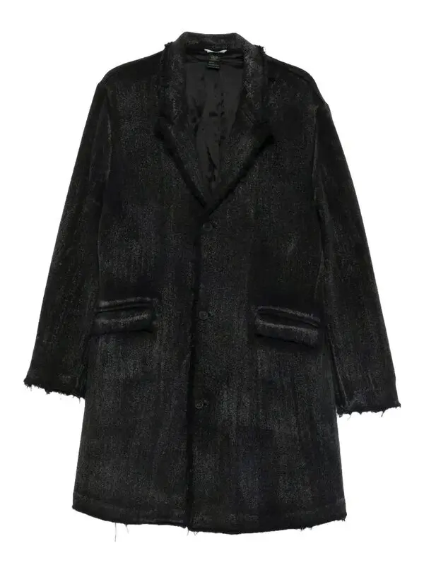 Avant Toi Woven-design Leather Coat - Black