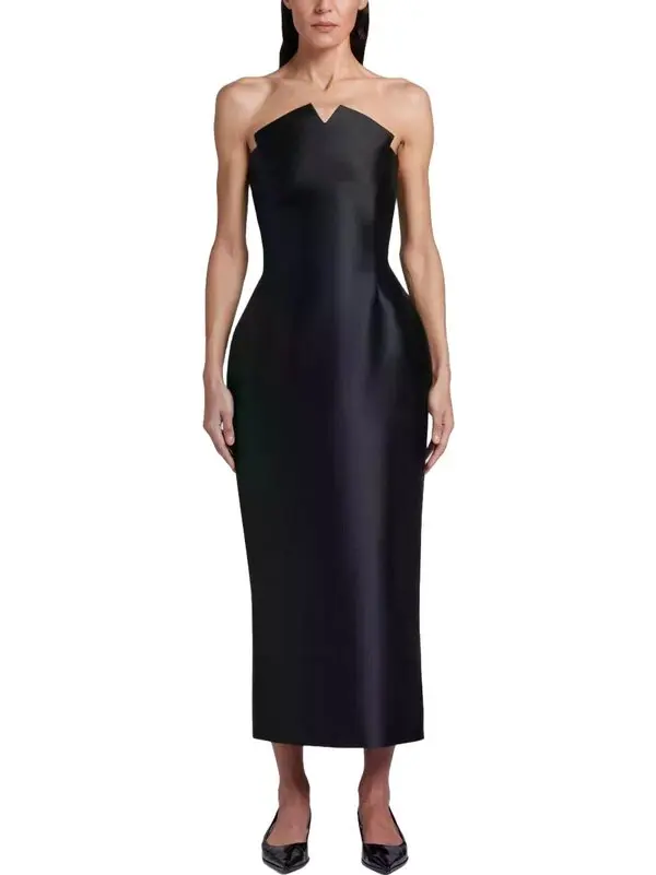 VIOLANTE NESSI Silk Strapless Maxi Dress - Black