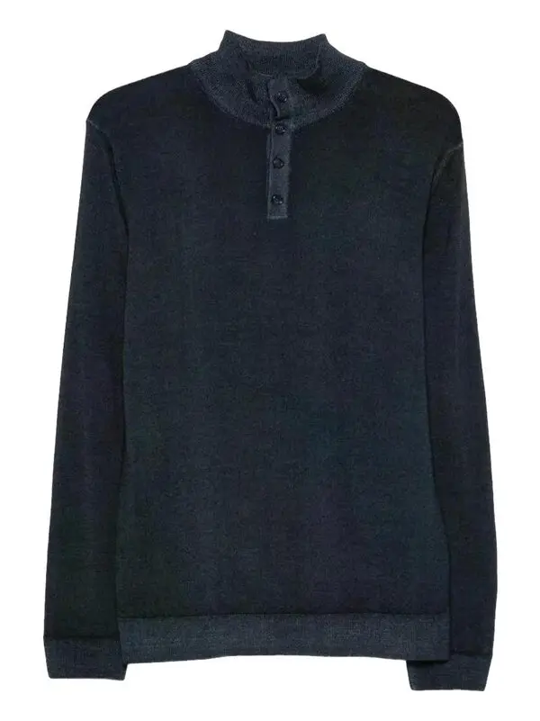 DANIELE FIESOLI Button-fastening Fine Knit Sweater - Blue