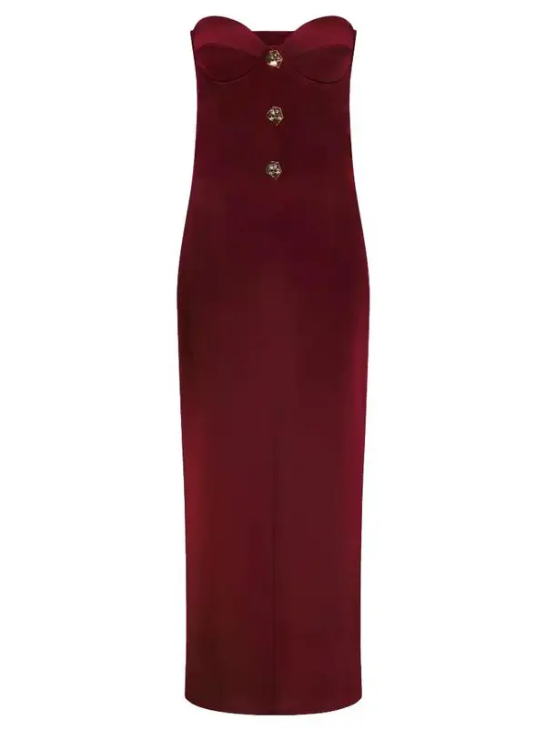 VIOLANTE NESSI Strapless Silk Gown - Red