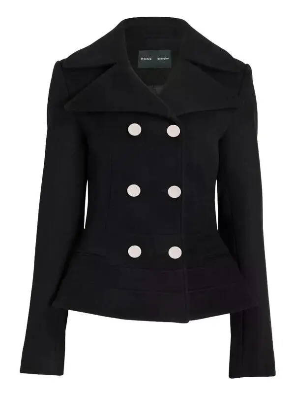 Proenza Schouler Double-breasted Peplum Coat - Black
