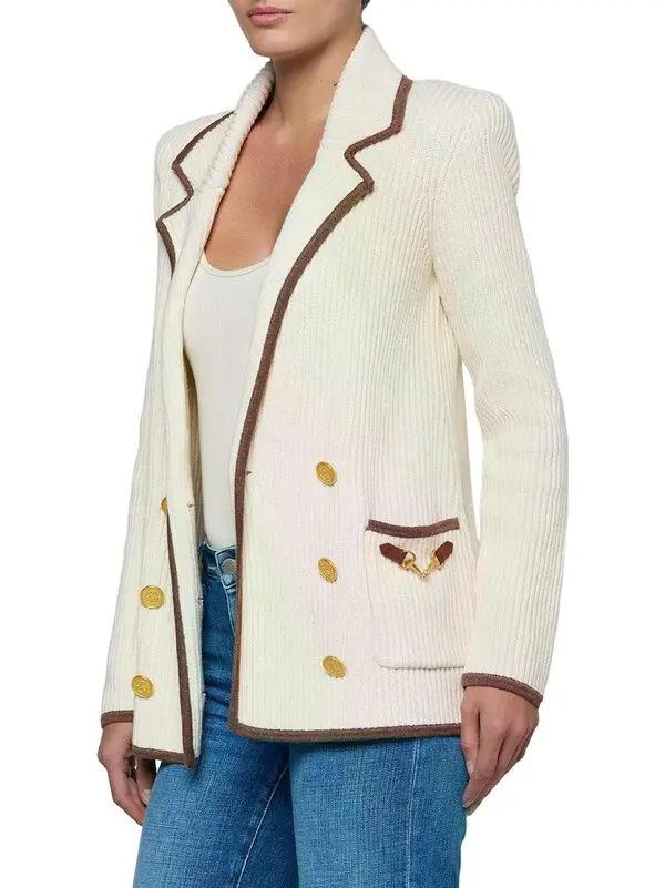 L'Agence Ribbed-knit Blazer - Neutrals