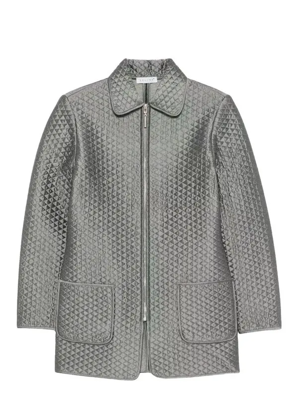 Celine Quilted Zip-fastening Jacket - Grey