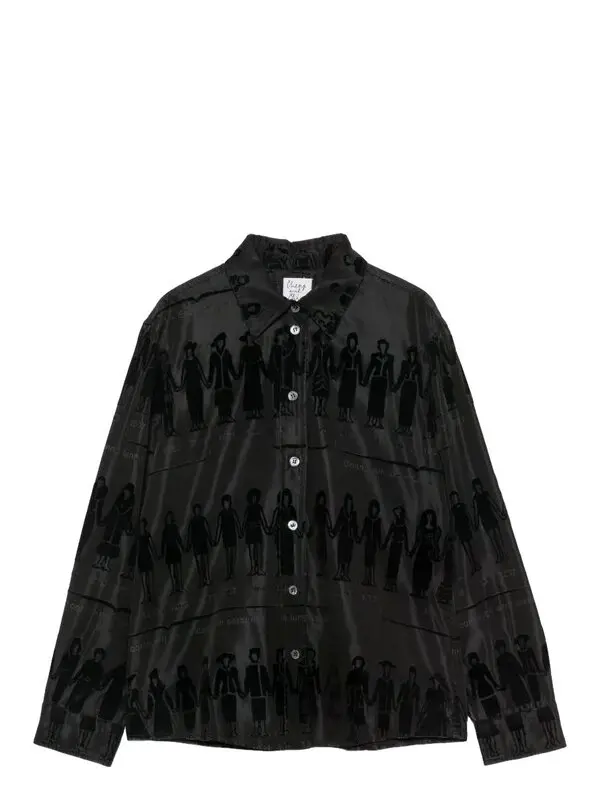 Moschino Long-sleeve Figure-print Shirt - Black
