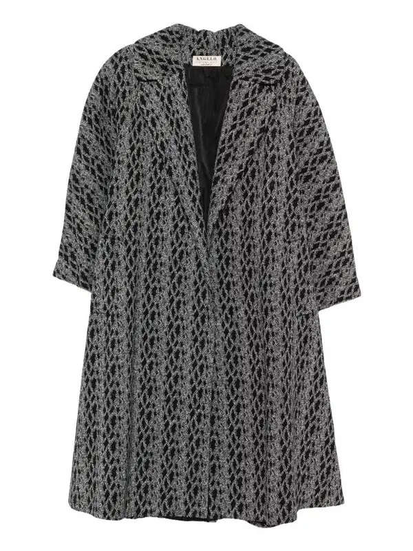 A.N.G.E.L.O. VINTAGE CULT 1980s Diamond-pattern Notch-lapel Coat - Black
