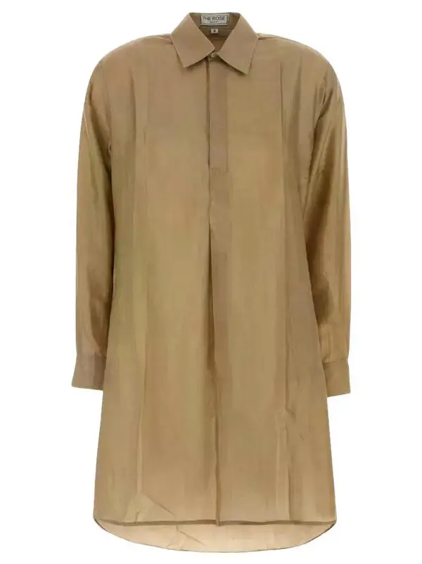 THE ROSE IBIZA Reynal Silk Shirt Mini Dress - Neutrals