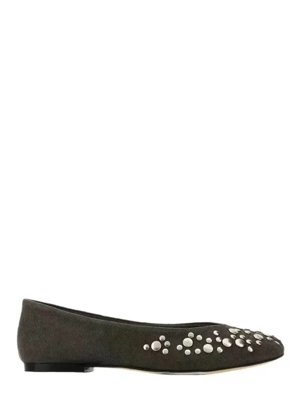 Gimaguas Stud-embellished Canvas Ballet Flats - Grey