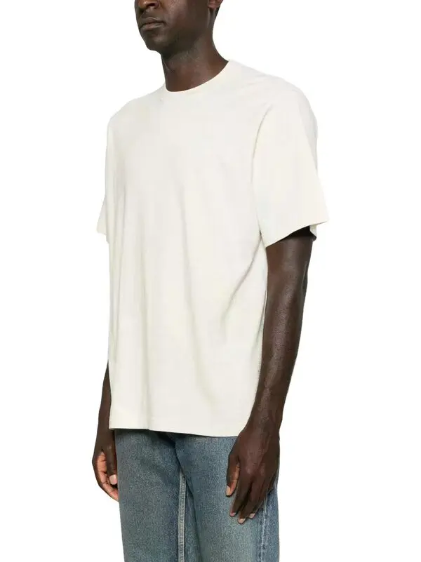 THE ROW Shawl-collar Waffle-knit T-shirt - Neutrals
